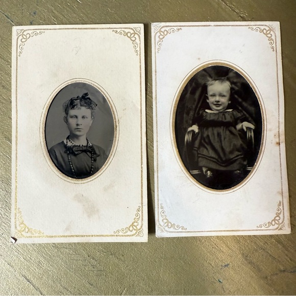 Vintage | Office | Vintage Tin Type Photos 2 Piece Ephemera Photographs ...